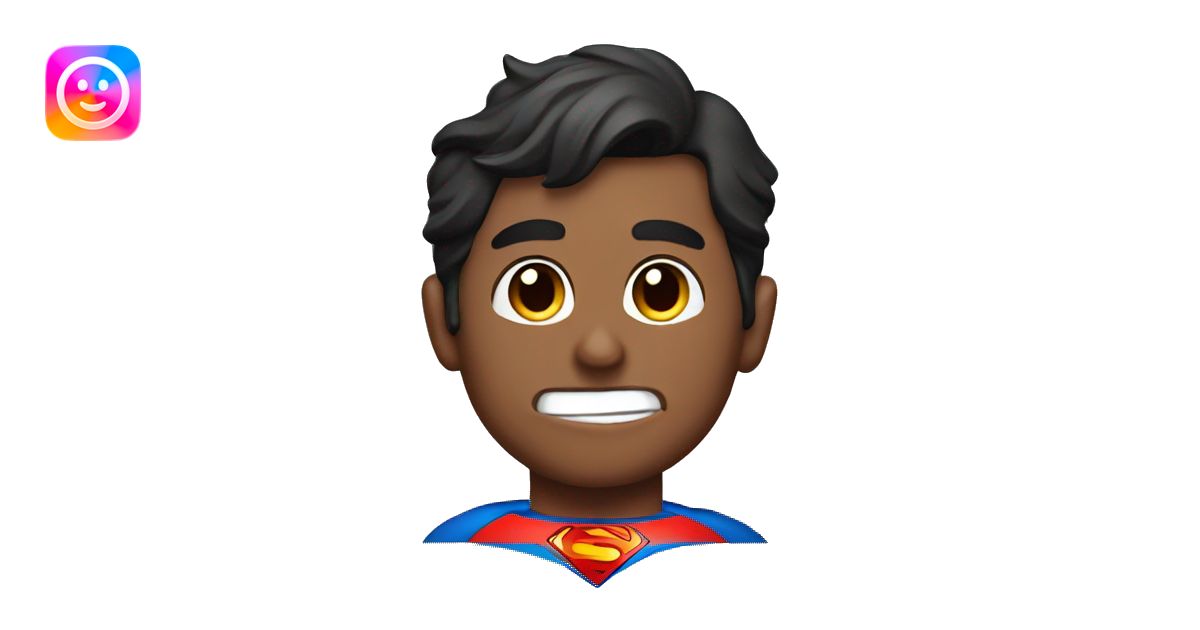 superman with peach emoji emoji | AI Emoji Generator