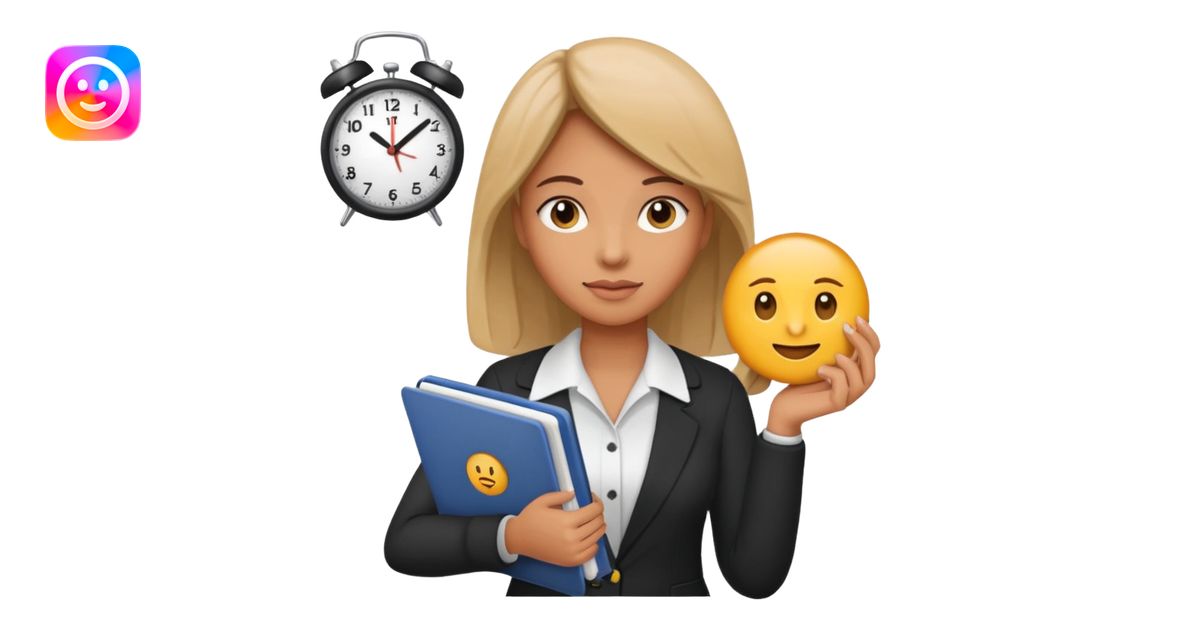 new emoji Be right back meeting time emoji female add clock and ...