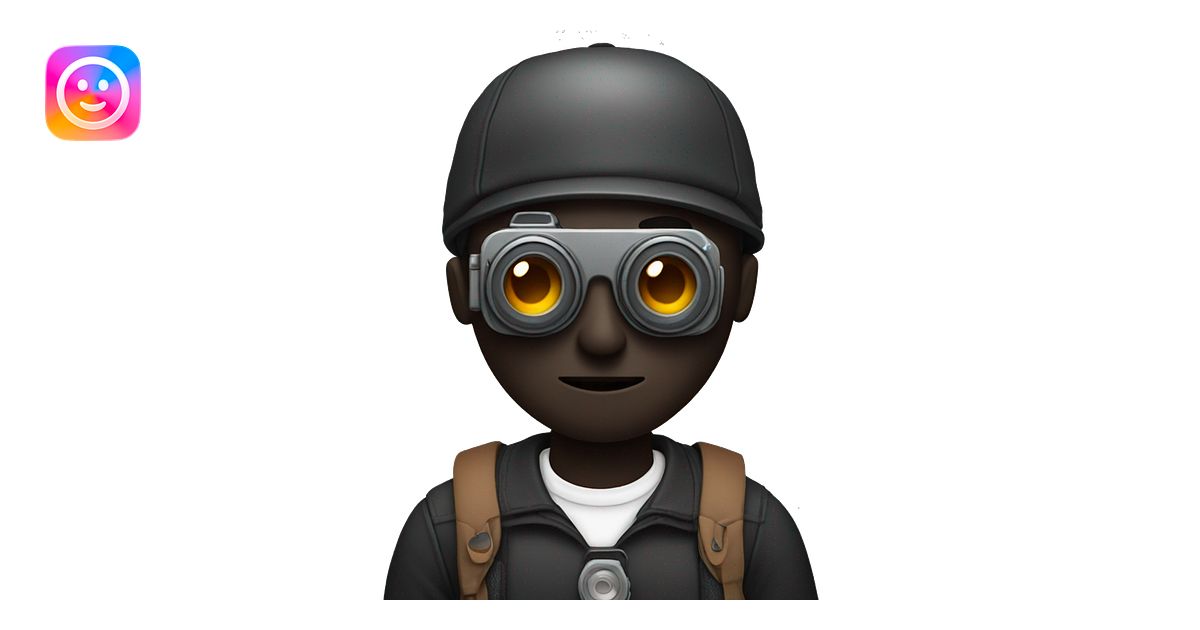 man with black skin and camera head emoji | AI Emoji Generator