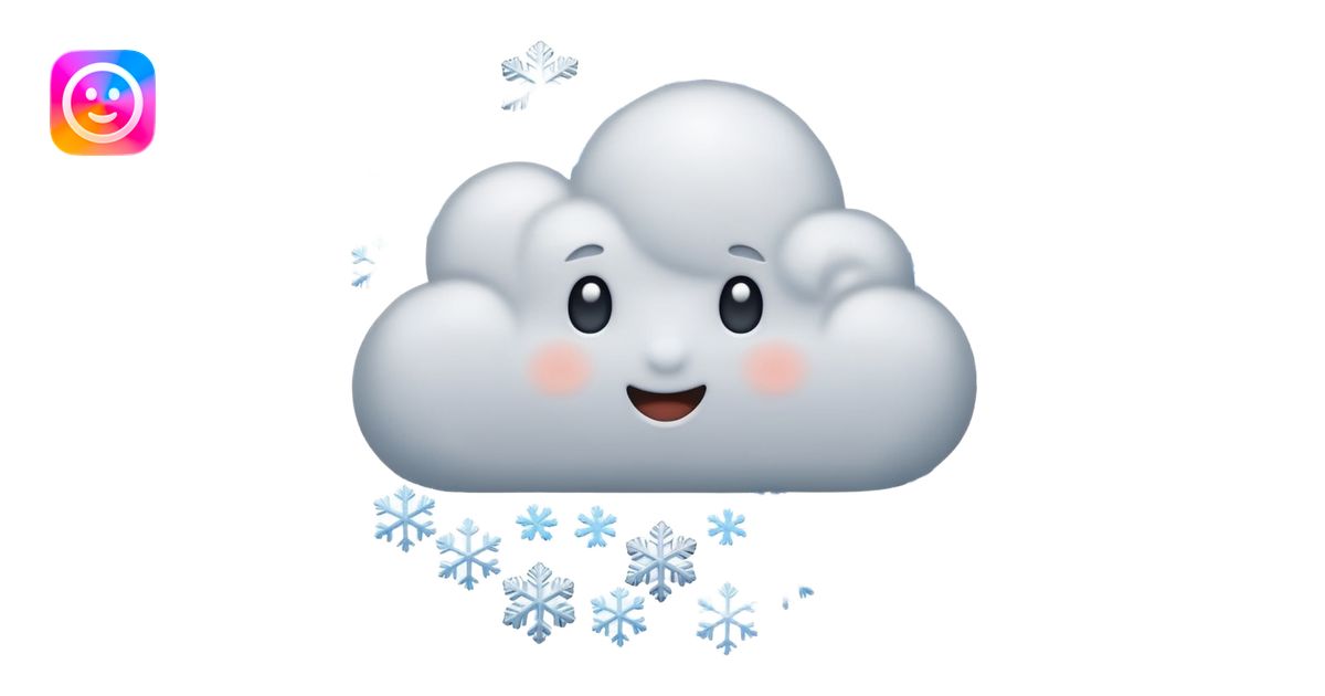 a cloud that is snowing without face emoji | AI Emoji Generator