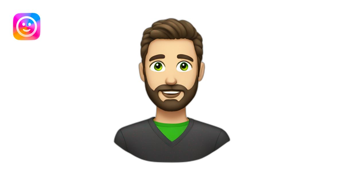 bold guy beard green eyes emoji | AI Emoji Generator