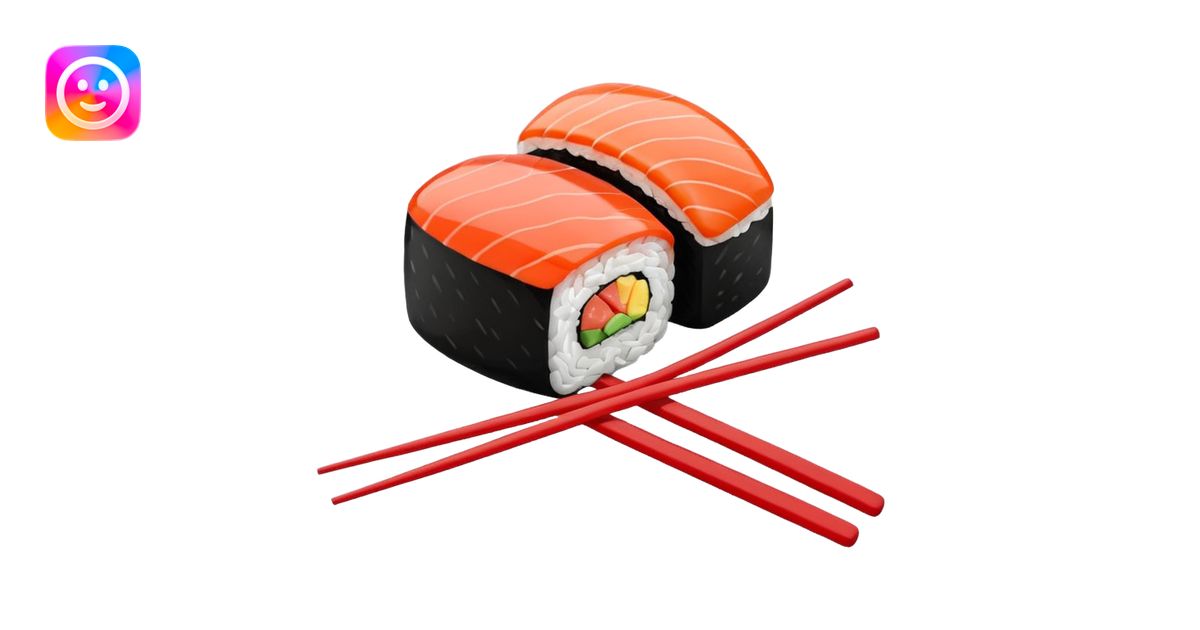Japanese cuisine humanless avatar in minimalist emoji-style ...
