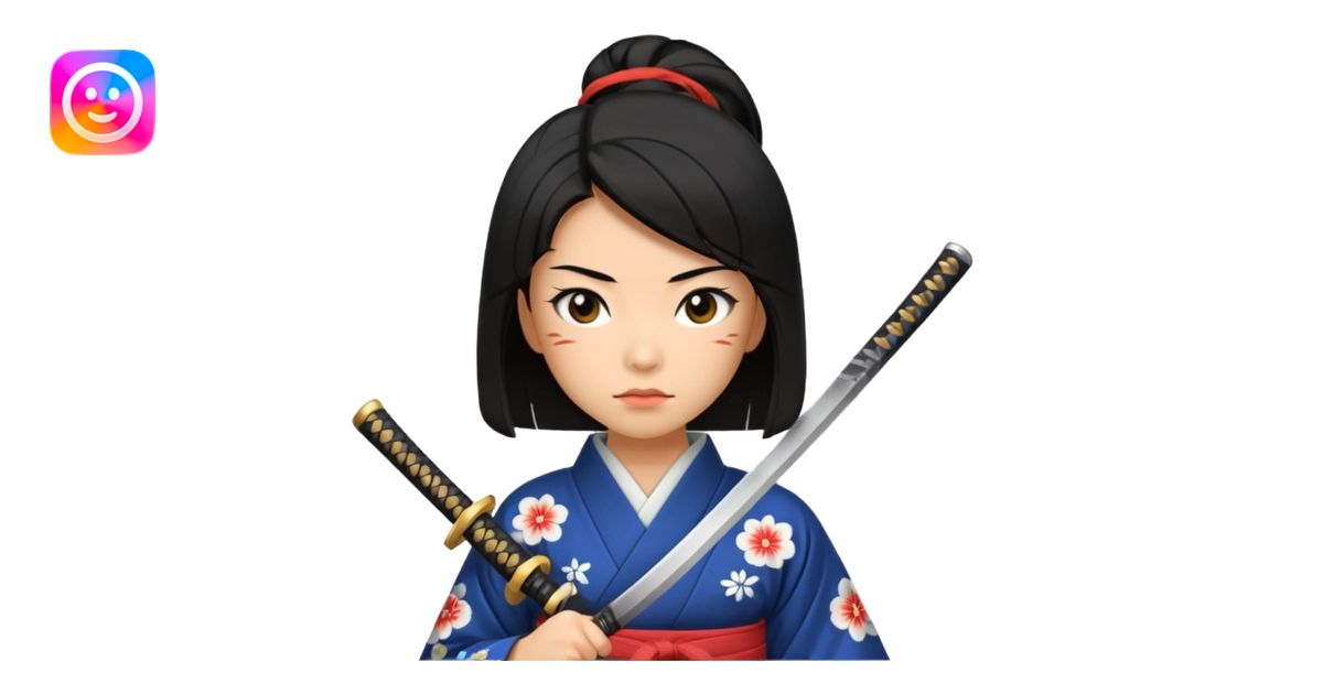 lady samurai holds katana emoji | AI Emoji Generator