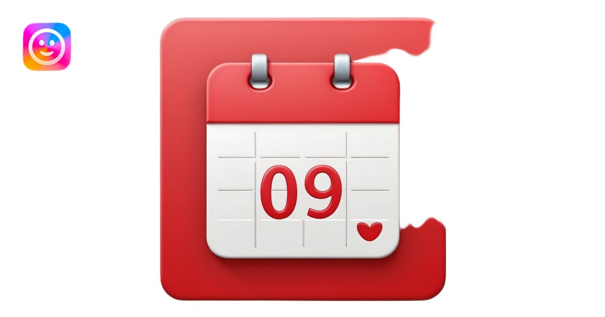 minimalistic Apple-style emoji icon of a calendar in 3D perspective ...