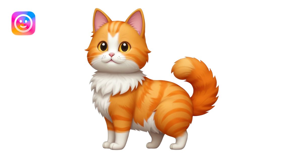 A cute cat emoji, full body, standing in side view. emoji | AI Emoji ...