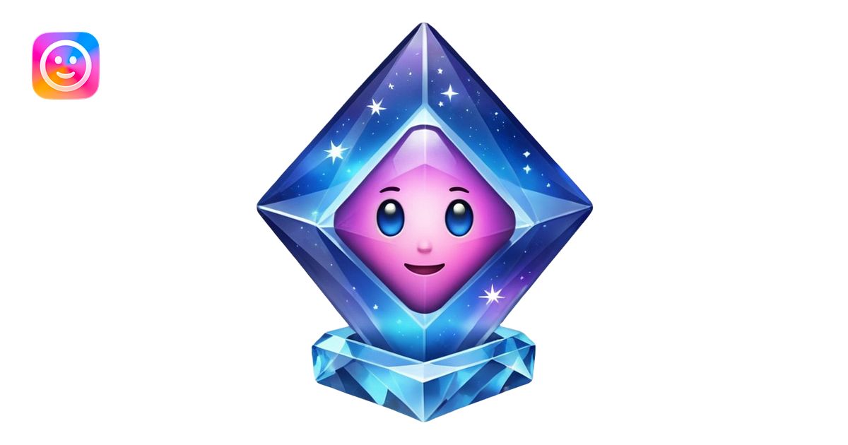 Galaxy within a crystal emoji | AI Emoji Generator