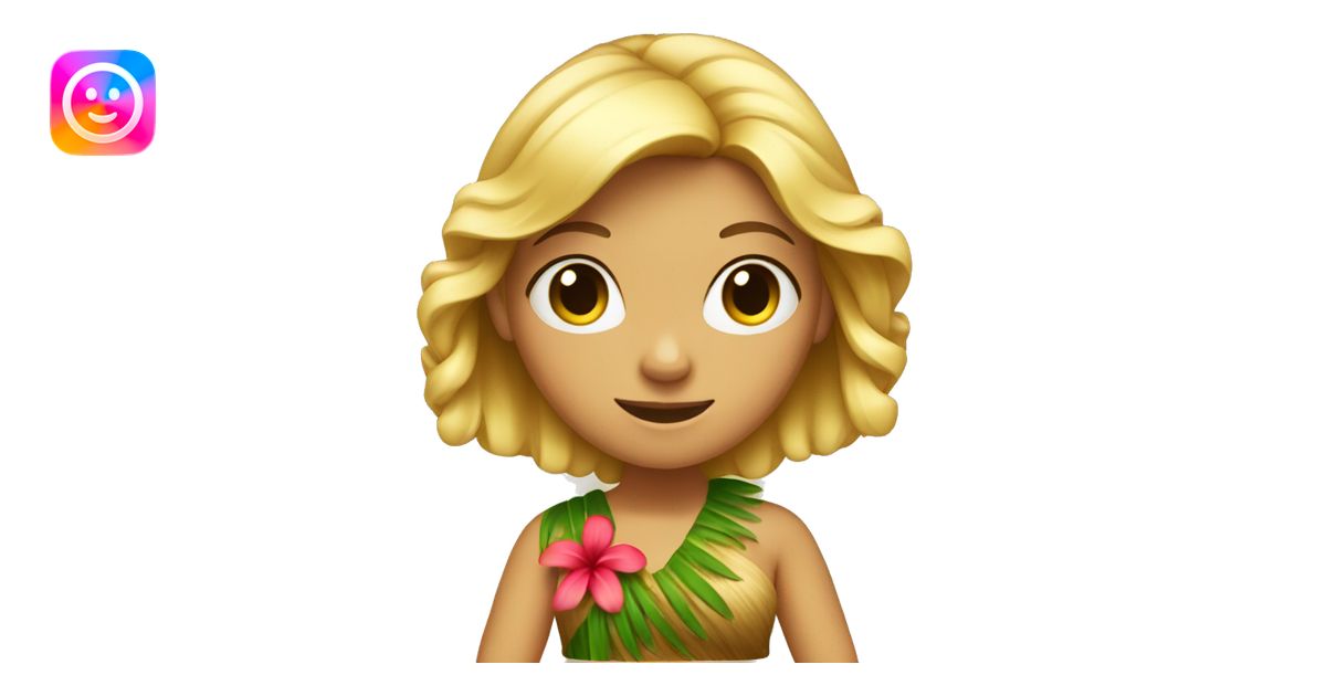 blonde hawaiian hula girl emoji | AI Emoji Generator