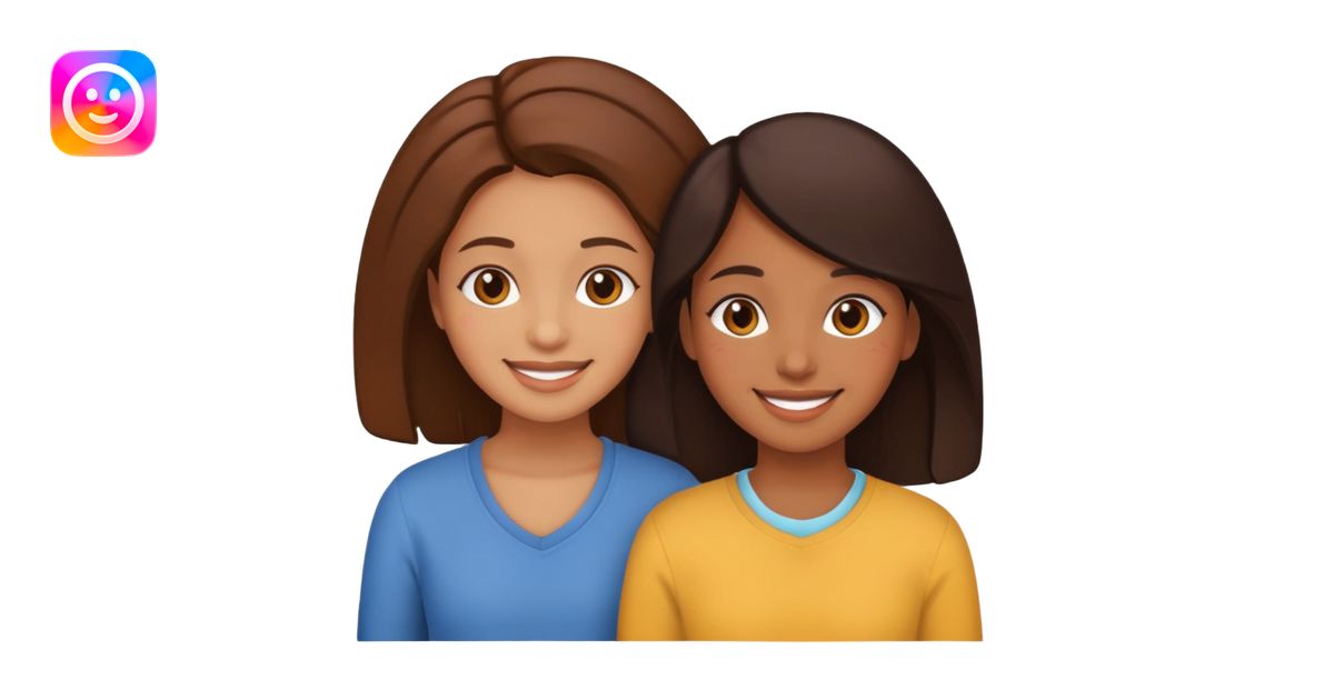 Two brown girls mentally connecting emoji | AI Emoji Generator