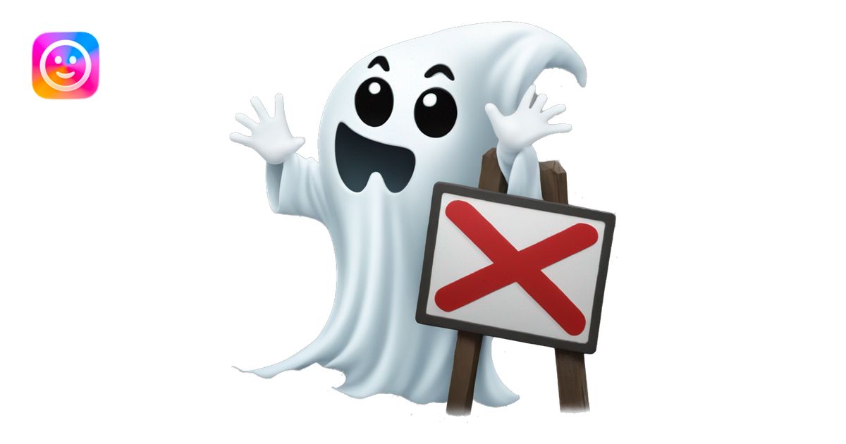 Ghost holding a 'no entry' sign emoji | AI Emoji Generator