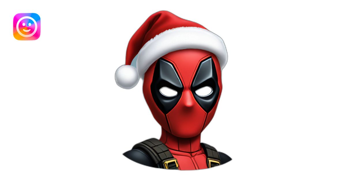 Deadpool wearing Santa's hat emoji | AI Emoji Generator
