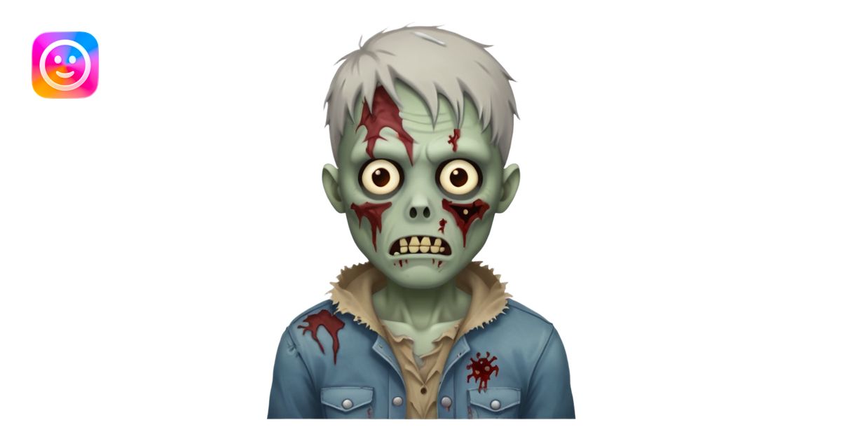 Make a zombie that have a scar in his head like 67 emoji | AI Emoji ...