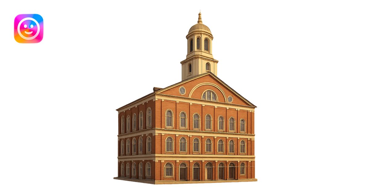 cinematic, realistic emoji of historical Faneuil Hall in Boston ...