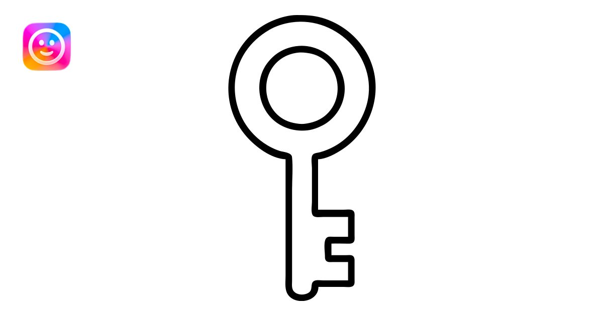 gold key, minimalist style, transparent background icon | AI Emoji ...