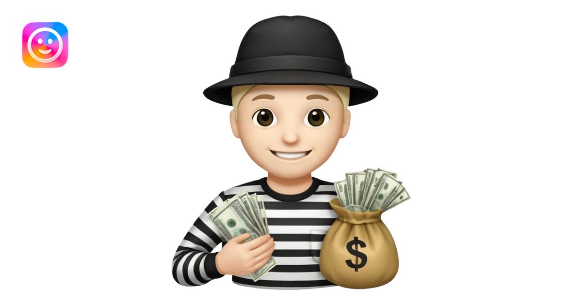 robber with 4 lines of black and white striped shirt and he has a money ...