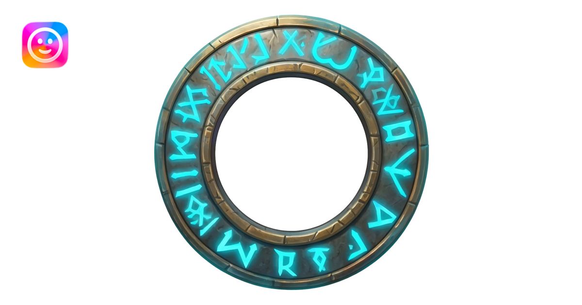 giant glowing rune wheel rotating like an ancient machine emoji | AI ...