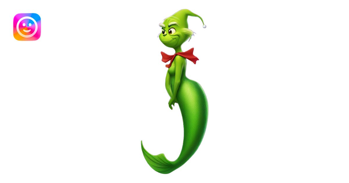 the grinch with a mermaid tail emoji | AI Emoji Generator