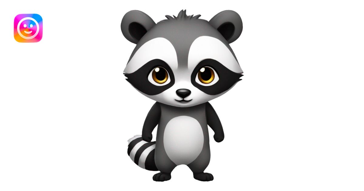 raccoon-panda-hybrid full body emoji | AI Emoji Generator