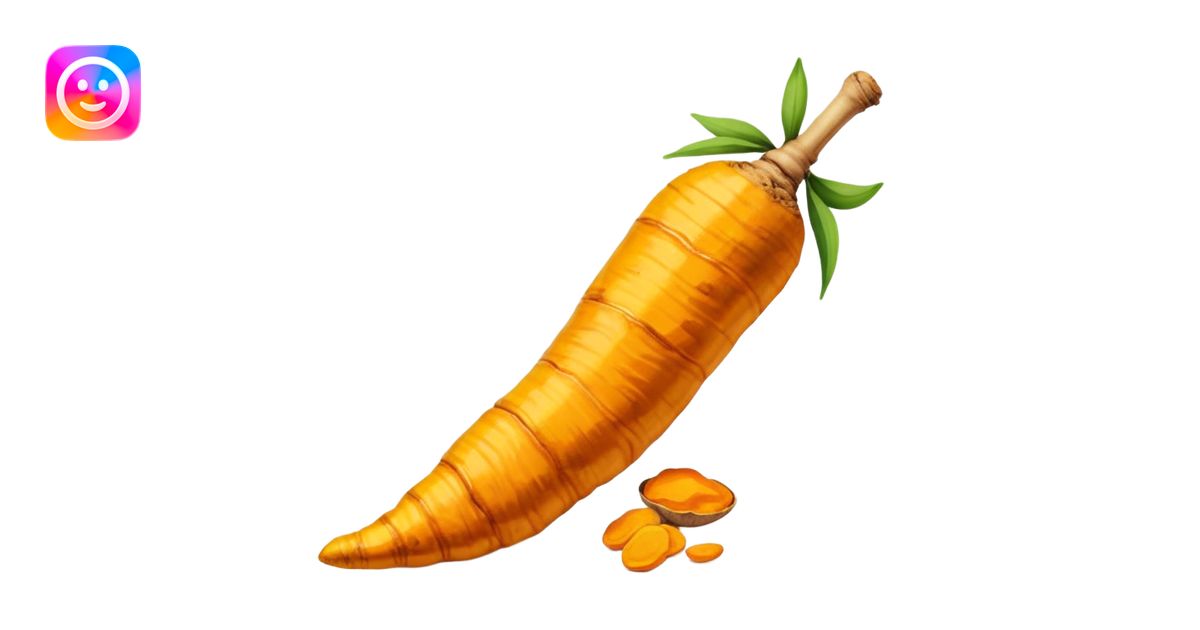 Turmeric root with golden glow, anti-inflammatory food emoji | AI Emoji ...