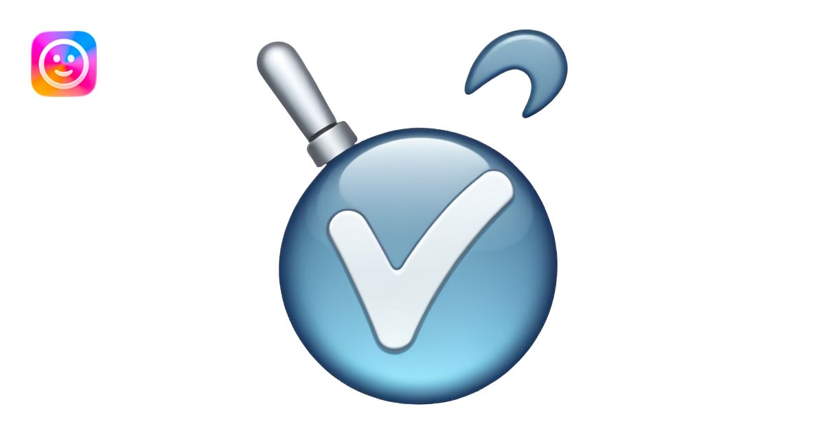 A tick sign with the background as blue emoji | AI Emoji Generator
