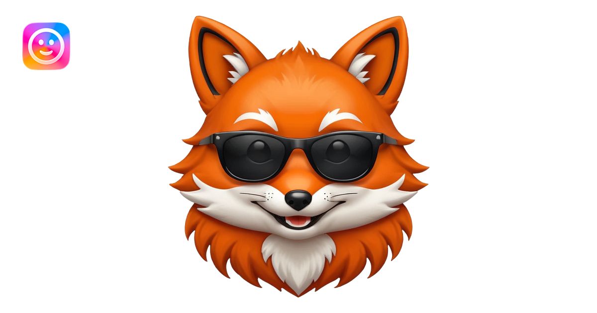pixel grinning fox caricature hacker logo emoji | AI Emoji Generator