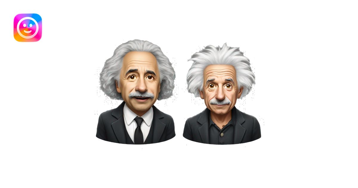 Joe Rogan interviewing Albert Einstein emoji | AI Emoji Generator