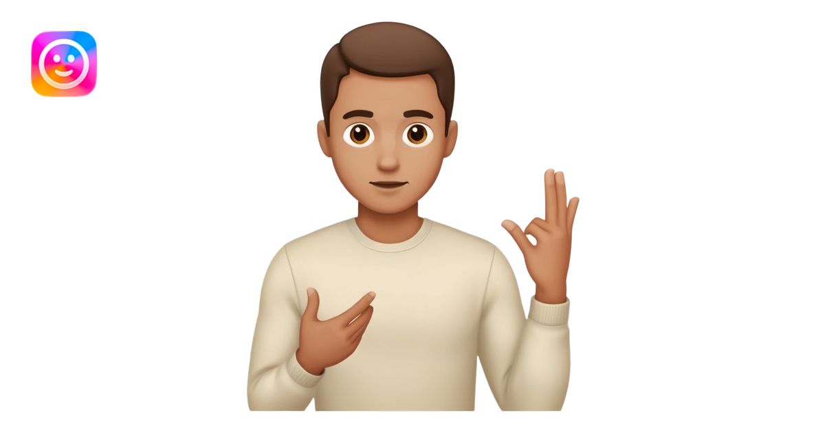 man explaining side looking, half body emoji | AI Emoji Generator