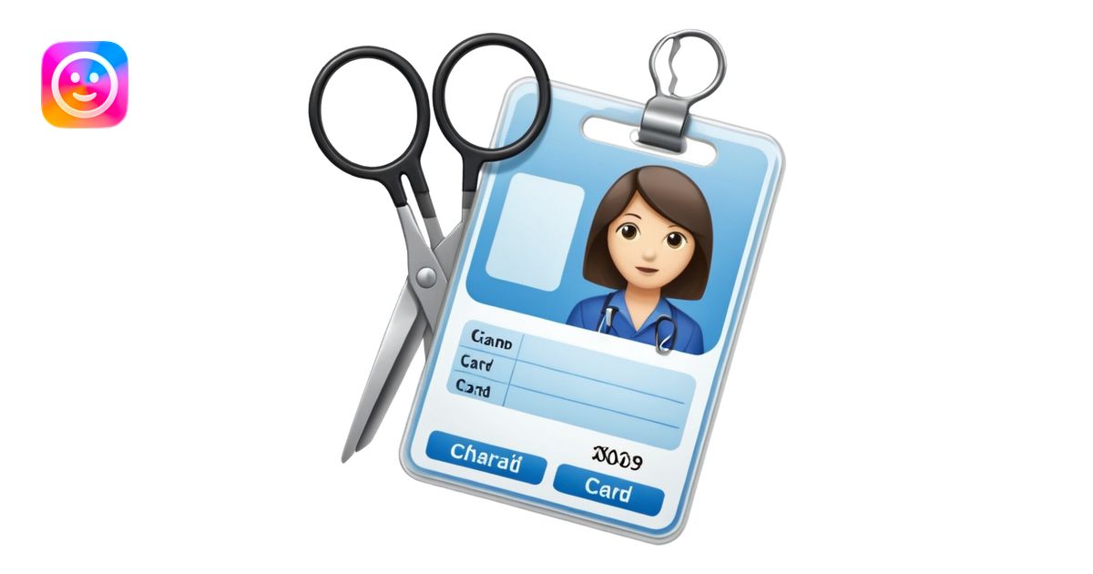 Scissors cutting an ID card in 2 parts.hyper realistic emoji | AI Emoji ...