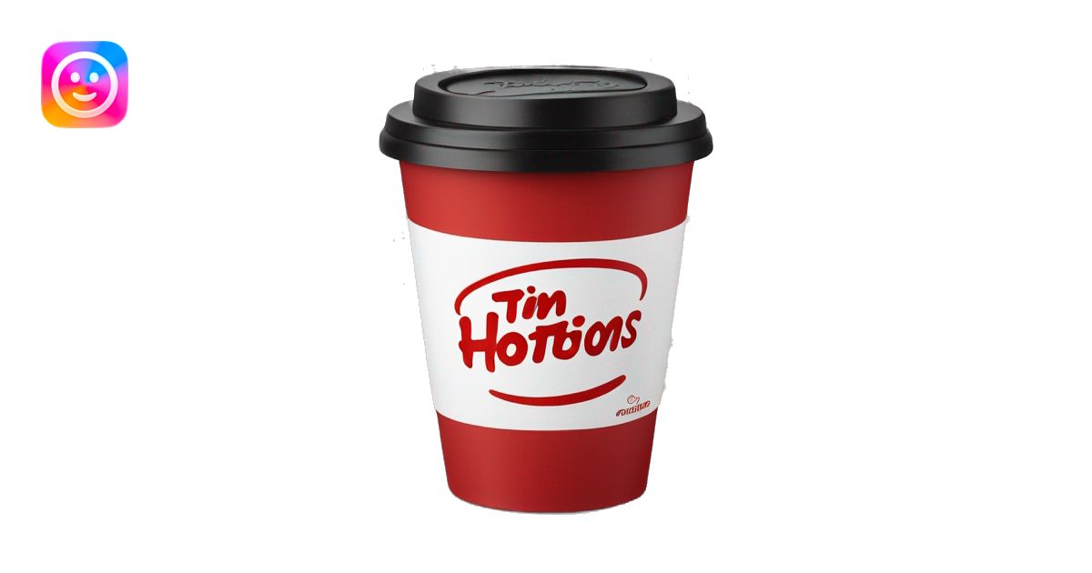 “Red Tim Hortons coffee cup with large white ‘Tim Hortons’ logo in ...