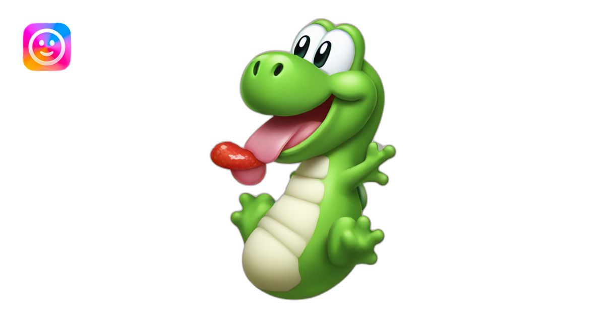 Yoshi tongue emoji | AI Emoji Generator