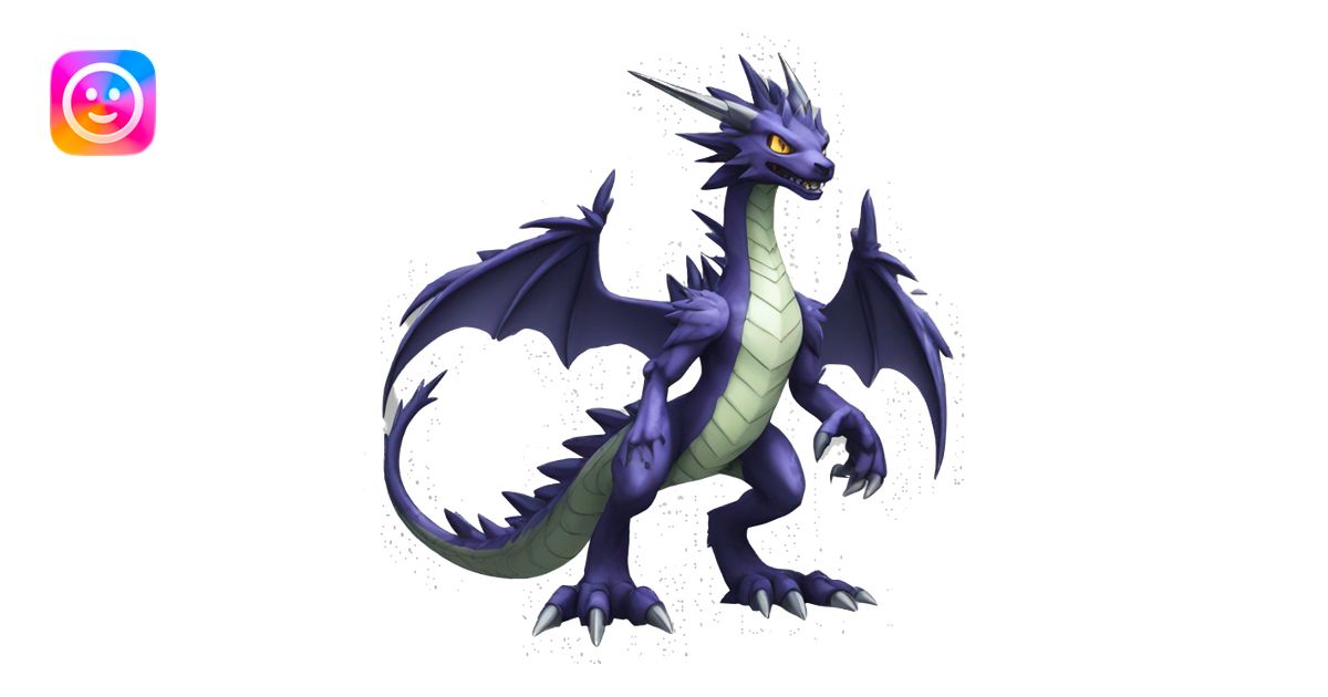 Cool Edgy Digimon-Fakemon-Dragon with edgy markings full body emoji ...