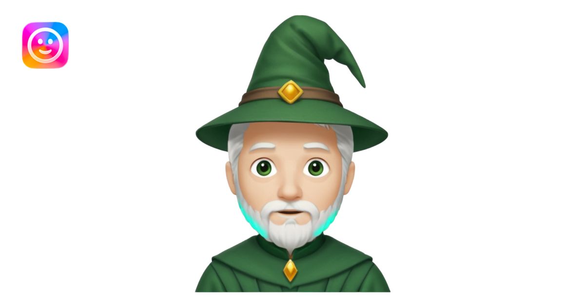The Wizard from The Land of Oz with white hair and short beard, dark ...
