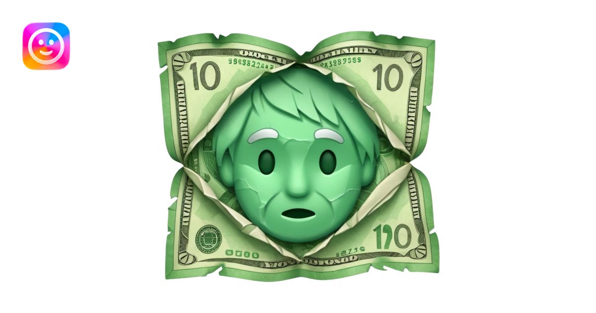 Ripped money emoji | AI Emoji Generator