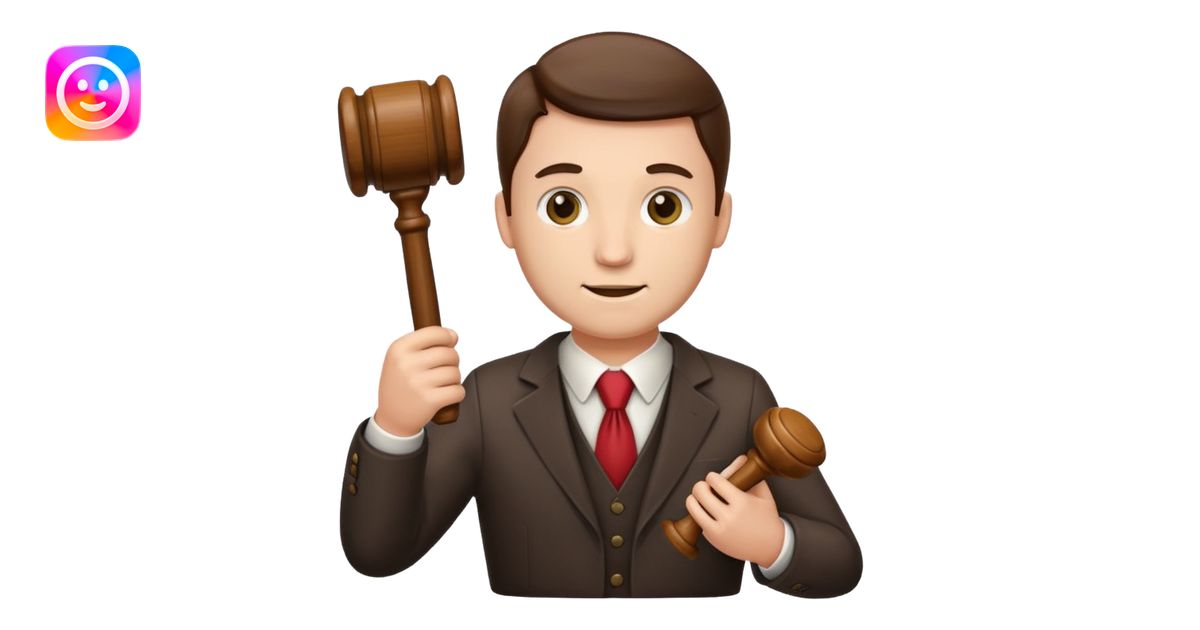 auctioneer with gavel selling house emoji | AI Emoji Generator