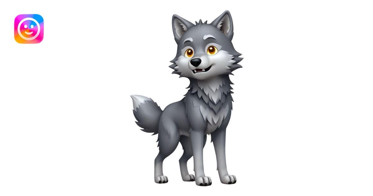 cinematic-[wolf]-realistic-full-body-standing-emoji,-tail-resting ...