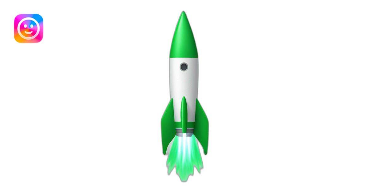 rocket emoji with green fins and green trim emoji | AI Emoji Generator