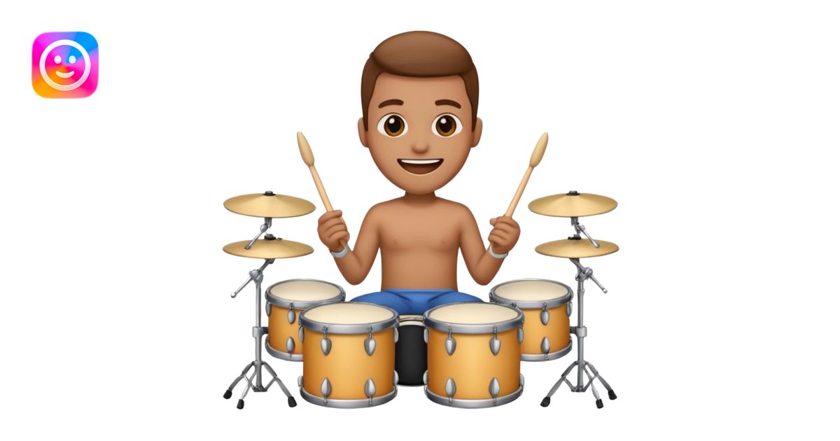 emoji person drummer at drum kit emoji | AI Emoji Generator