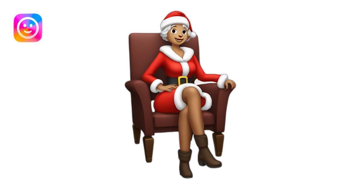 mrs santa claus sitting in chair emoji | AI Emoji Generator