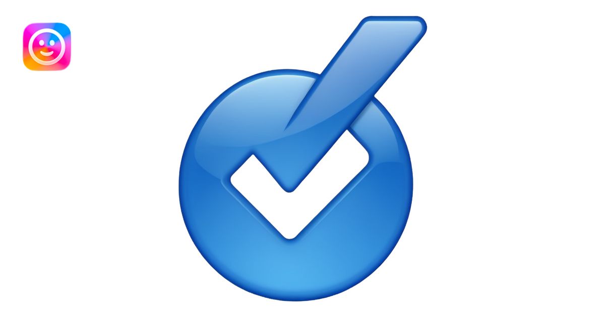 Blue verify logo same as facebook one emoji | AI Emoji Generator
