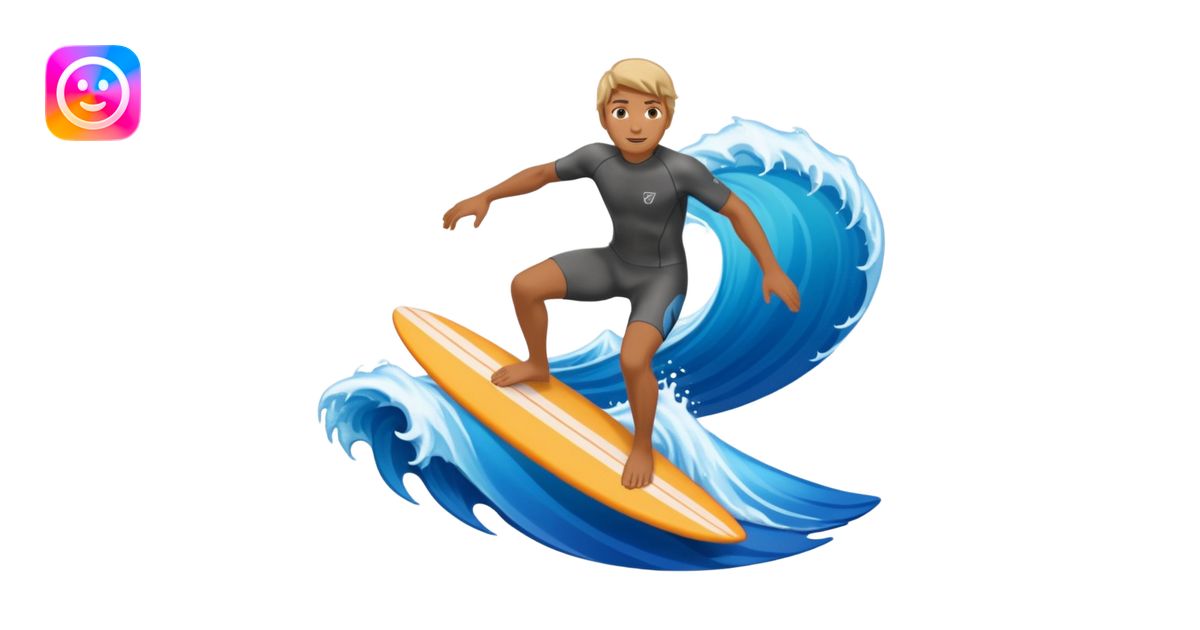 waves with surfer inside emoji | AI Emoji Generator