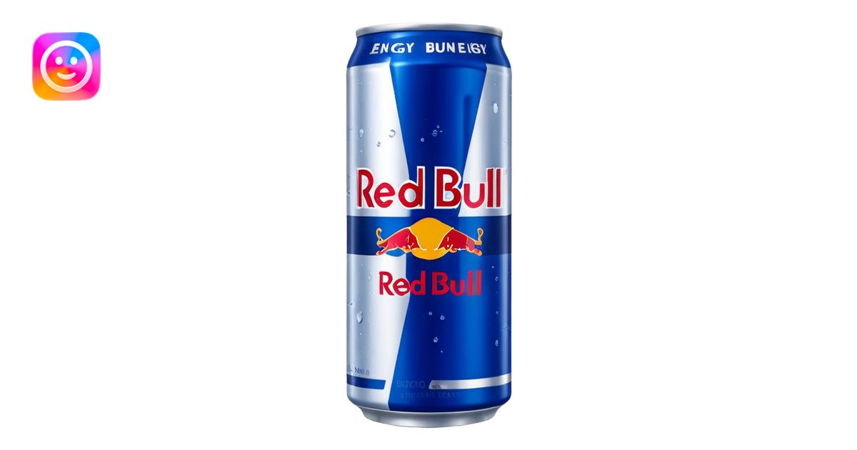 Red bull energy drink imogi for soccer match emoji | AI Emoji Generator