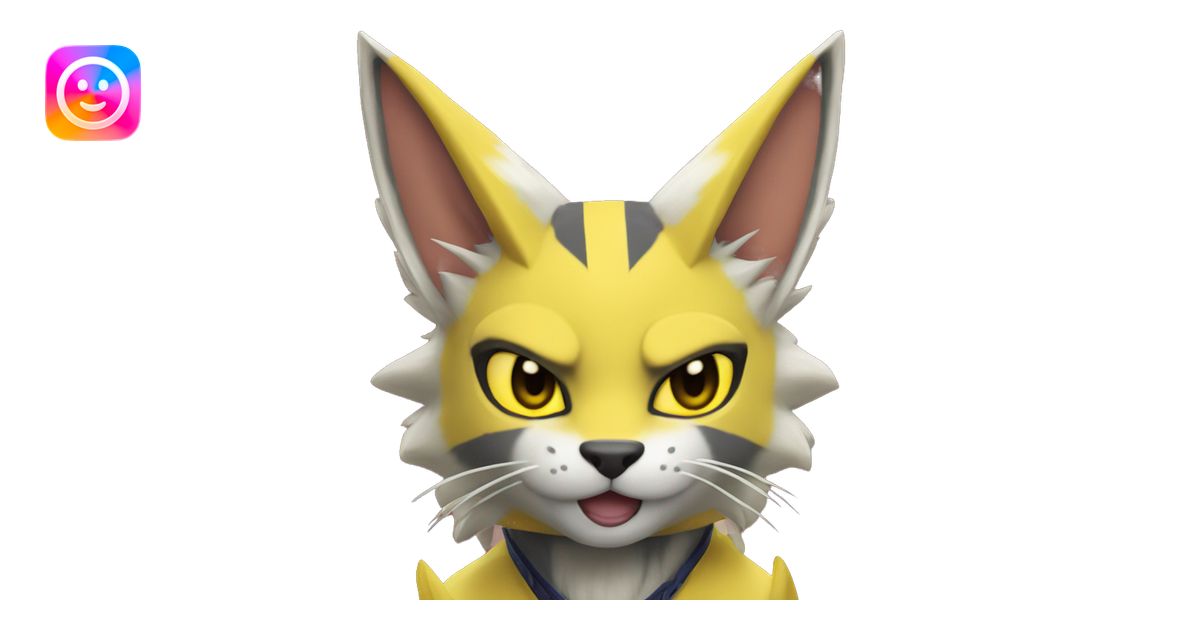 Yellow lombax-Zeraora-Renamon-cat emoji | AI Emoji Generator