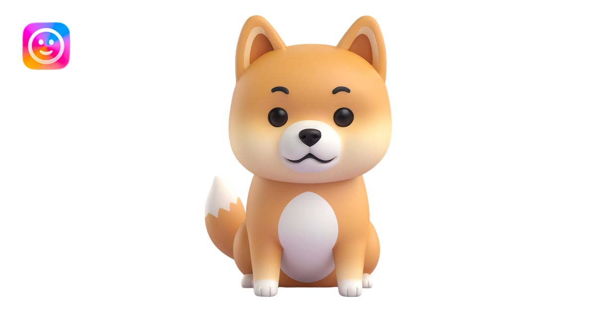 shiba inu standing, sad emoji | AI Emoji Generator