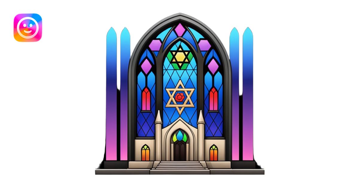 jewish synagogue temple in dark goth aesthetic style with lgbt flag ...