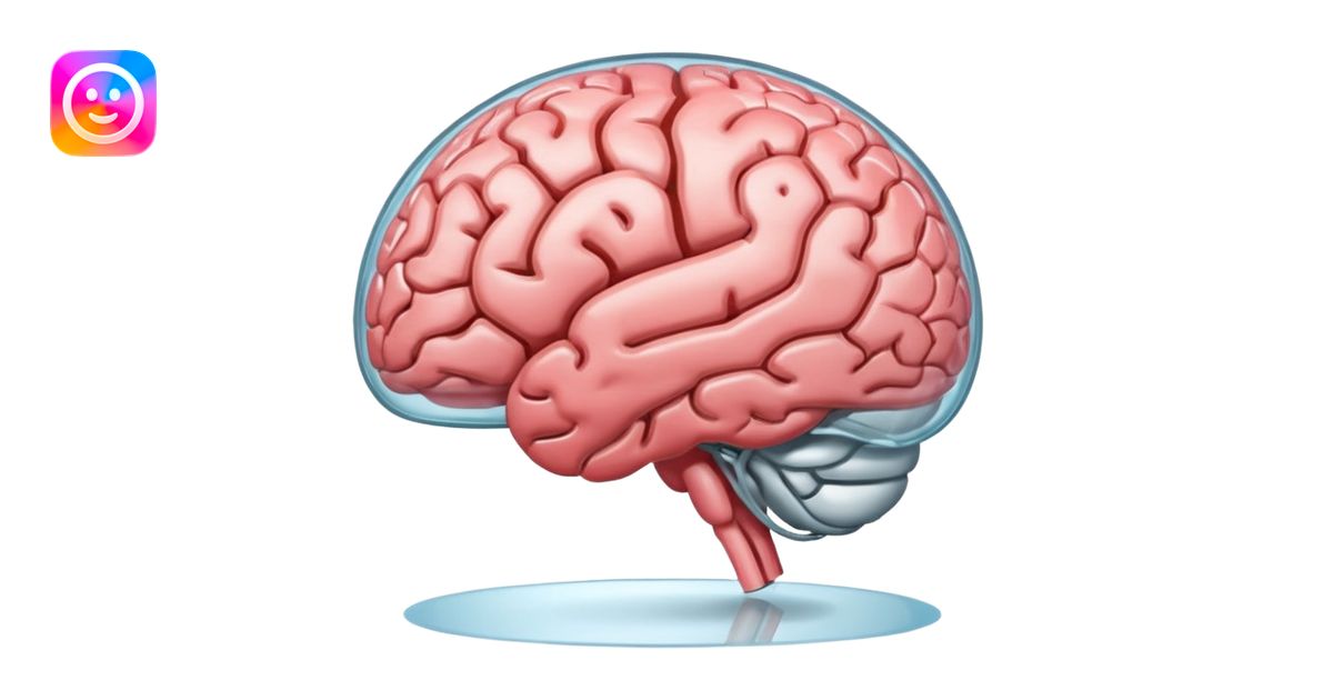 Transparent glass texture brain emoji | AI Emoji Generator