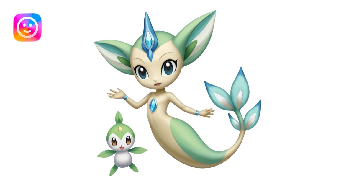 Meloetta-Celebi-Primarina-Cresselia-Fakémon-fusion, full body emoji ...
