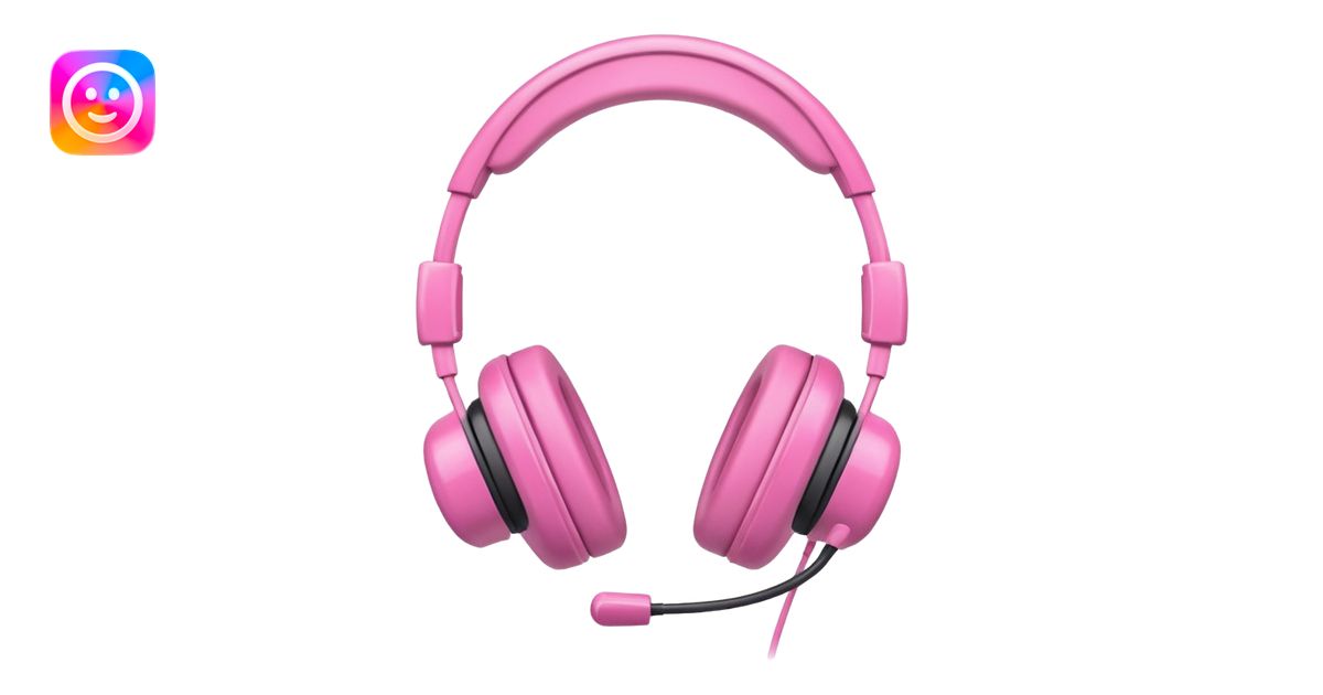 Headset Pink color emoji | AI Emoji Generator