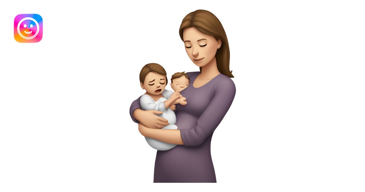 tired caucasian mother with brown hair, no smile, holding newborn baby ...