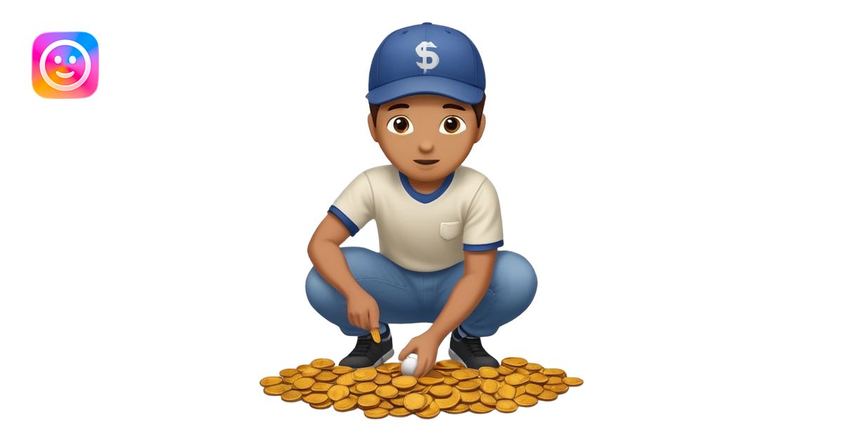 Person picking up pennies from the ground emoji | AI Emoji Generator