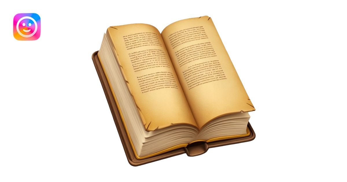 Lectura libro abierto marron sin fondo emoji | AI Emoji Generator