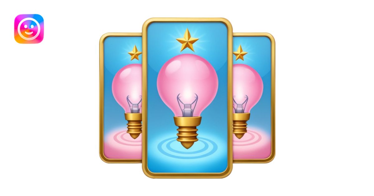 Three Oracle cards light blue and pink colors emoji | AI Emoji Generator